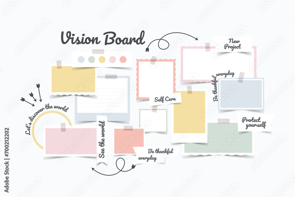 Vector photo collage template moodboard pictures grids vector ...