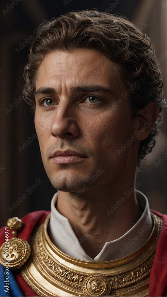Realistic Portrait of Ancient Roman Emperor Julius Caesar Stock Photo ...