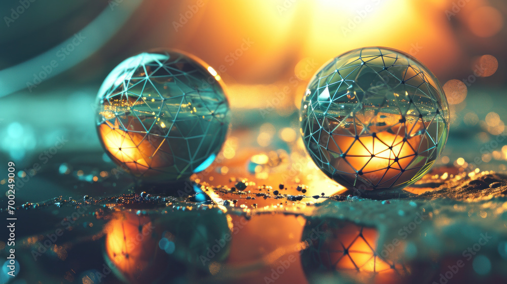 Quantum computing background with illustration of qubit and field force ...