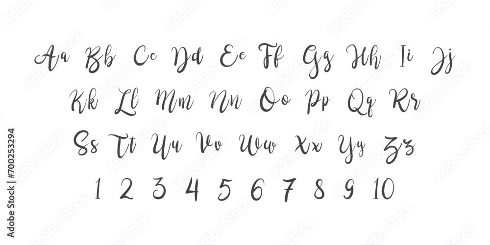 alphabet letters font set. typography font with trendy letters thin ...