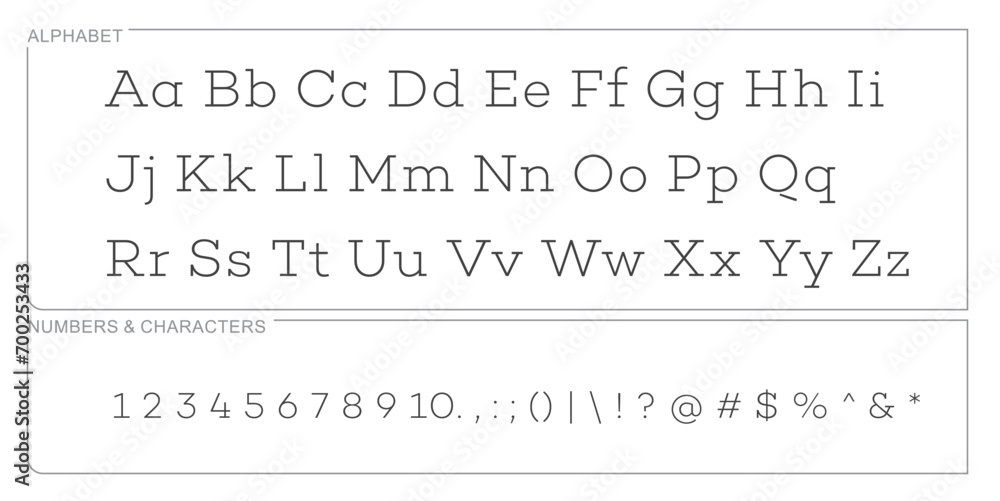 alphabet letters font set. typography font with trendy letters thin ...