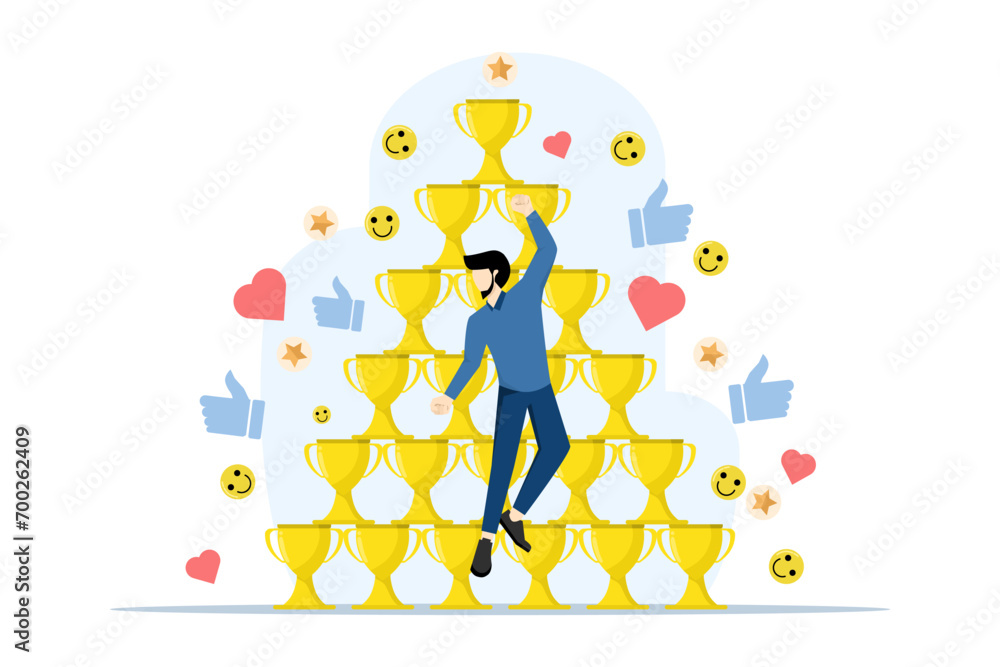 appreciation concept, congratulations to successful businessman with ...