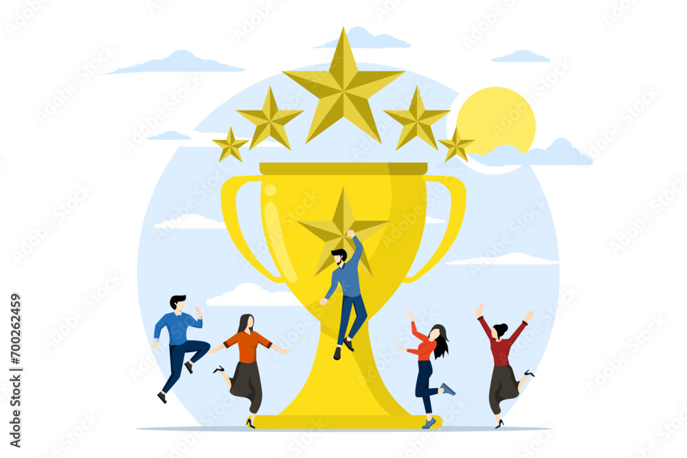 Competition or achievement trophy concept. golden cup achievement award ...