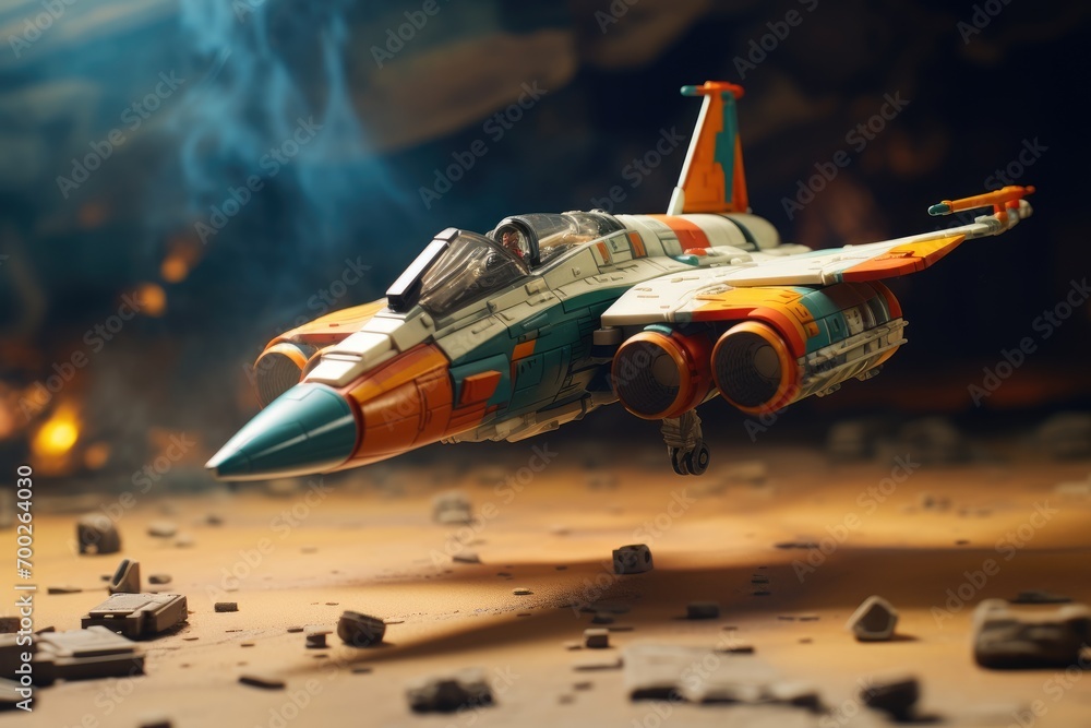 Galactic Intruders: Toy Space Attack Aircraft - Space concept small toy ...