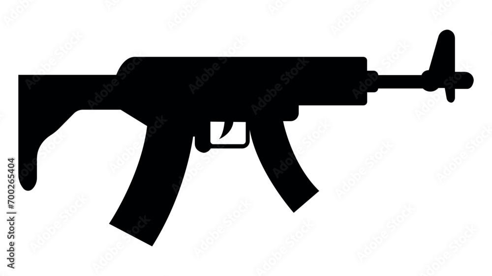 Modern vector illustration of an automatic gun. Vector illustration ...