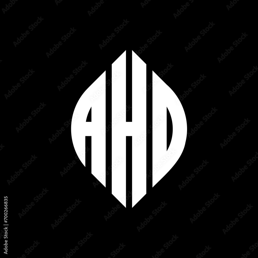 AHO circle letter logo design with circle and ellipse shape. AHO ...