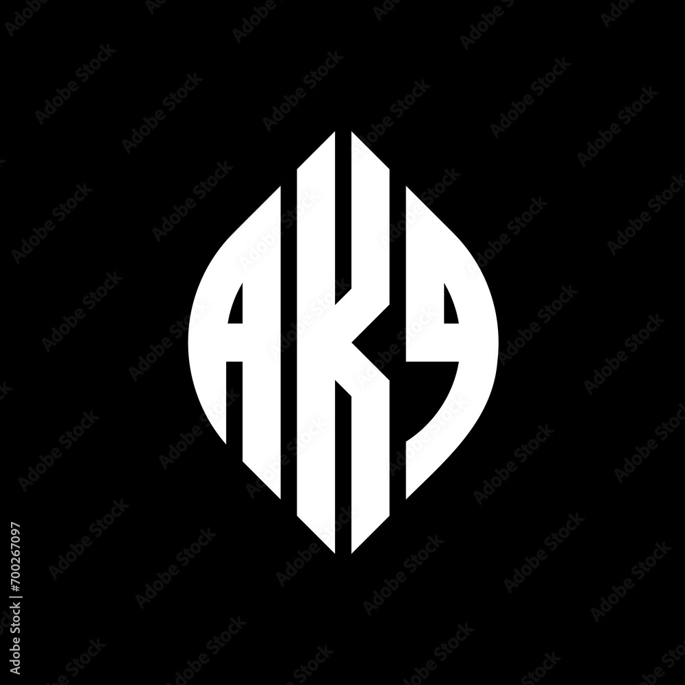 AKQ circle letter logo design with circle and ellipse shape. AKQ ...