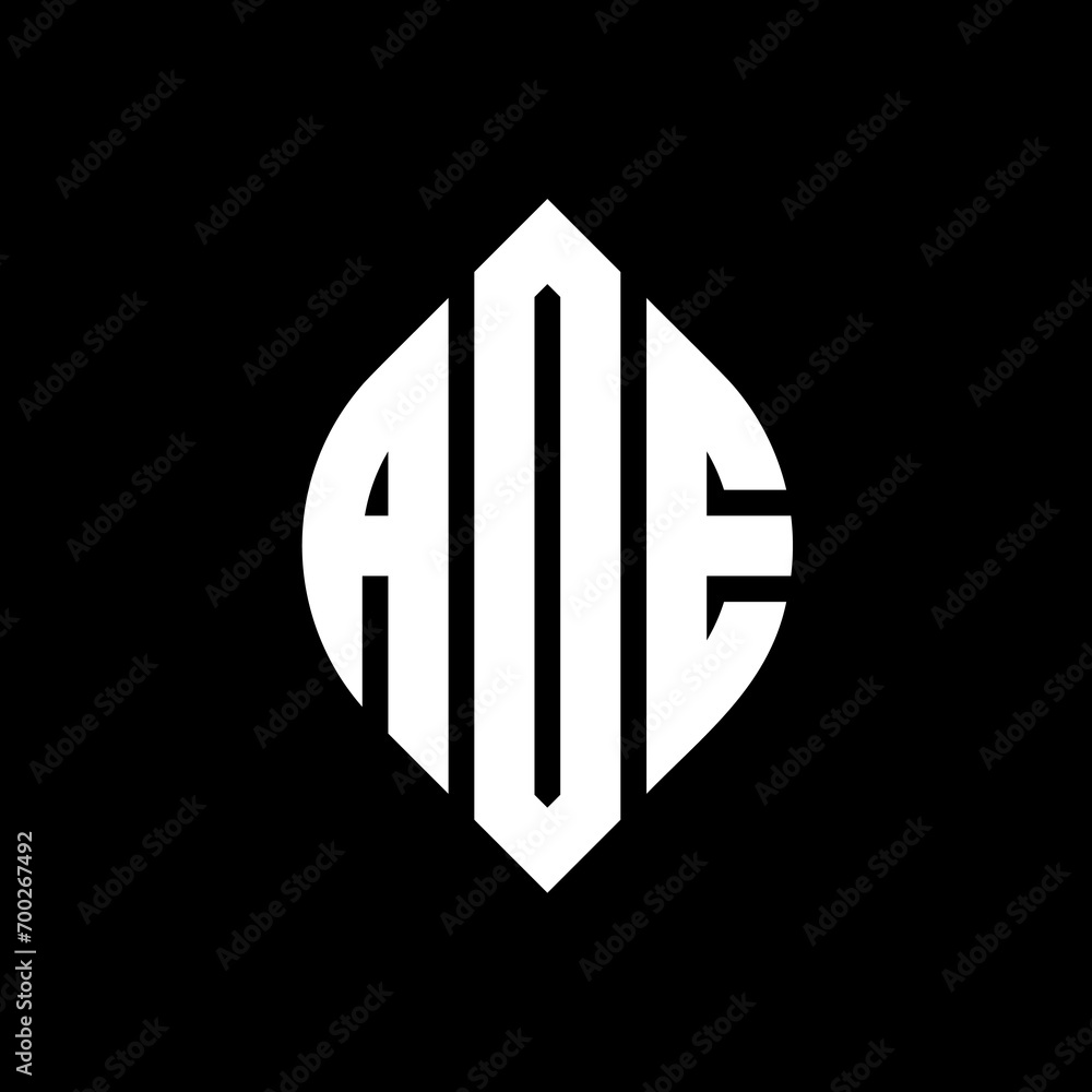 AOE circle letter logo design with circle and ellipse shape. AOE ...