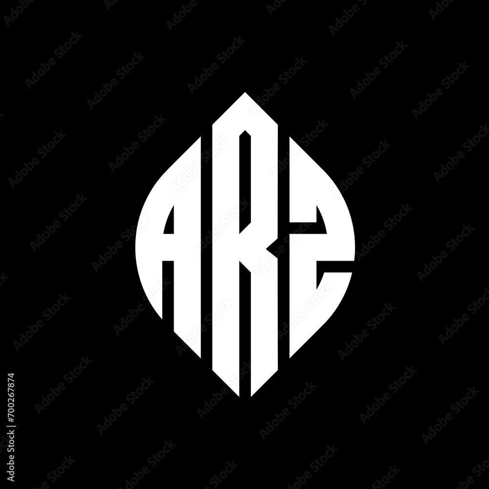 ARZ circle letter logo design with circle and ellipse shape. ARZ ...