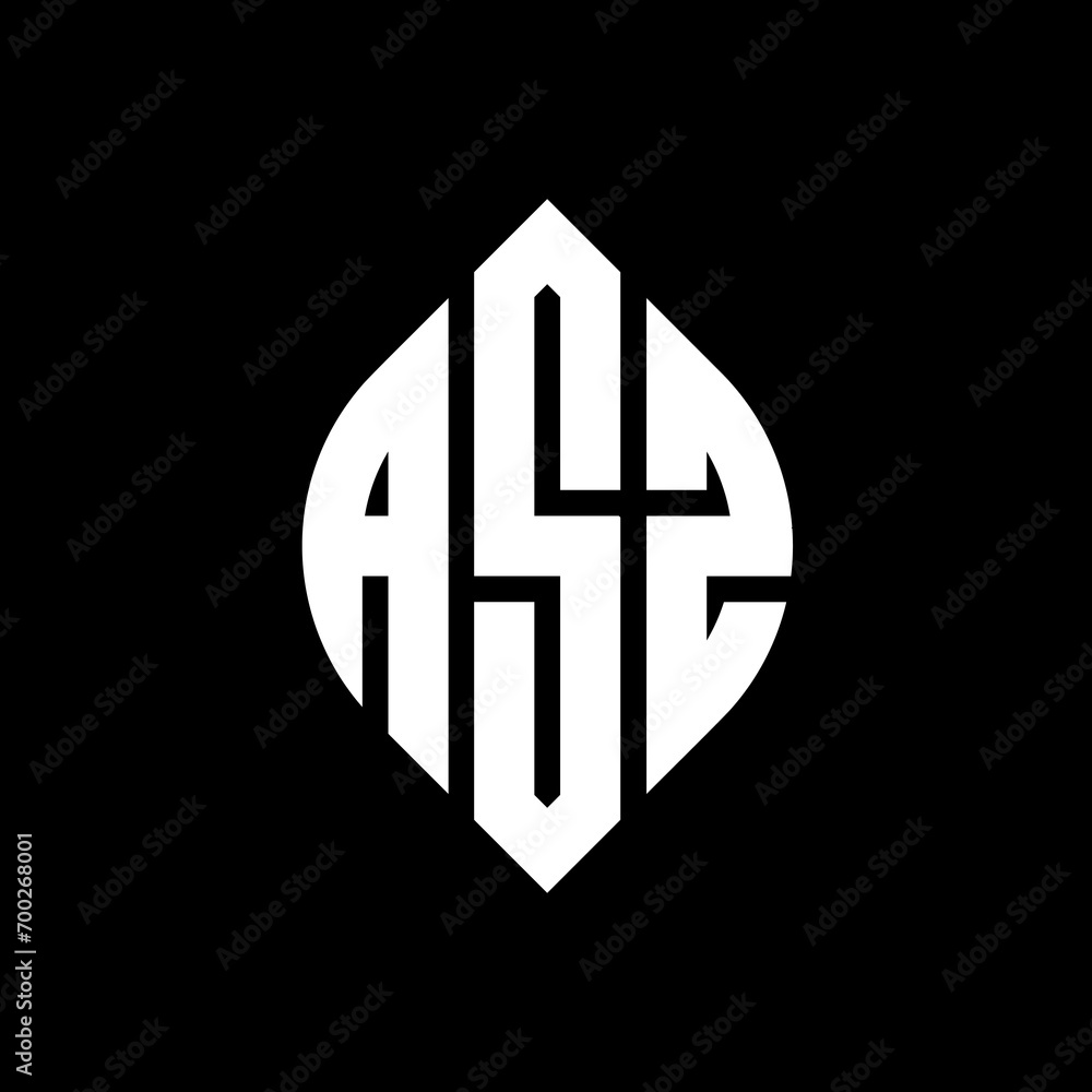 ASZ circle letter logo design with circle and ellipse shape. ASZ ...