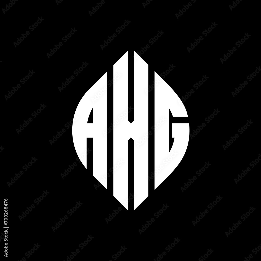 AXG circle letter logo design with circle and ellipse shape. AXG ...
