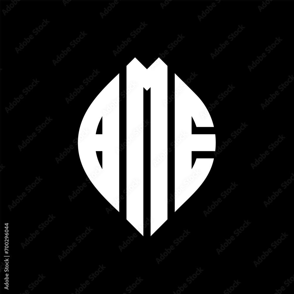 BME circle letter logo design with circle and ellipse shape. BME ...