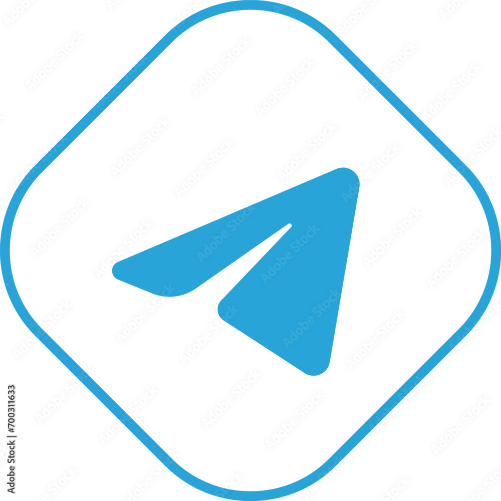 Telegram icon. Social media editorial flat vector isolated on ...