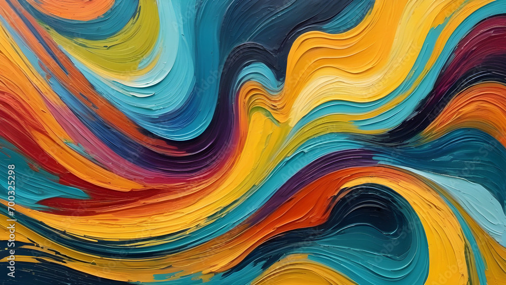 Painting in oil: Abstract color composition in impressionism style ...