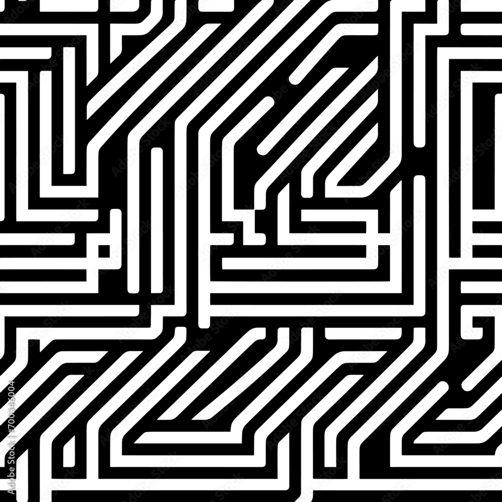 Diagonal line style in a seamless maze pattern, combining sharp angles ...