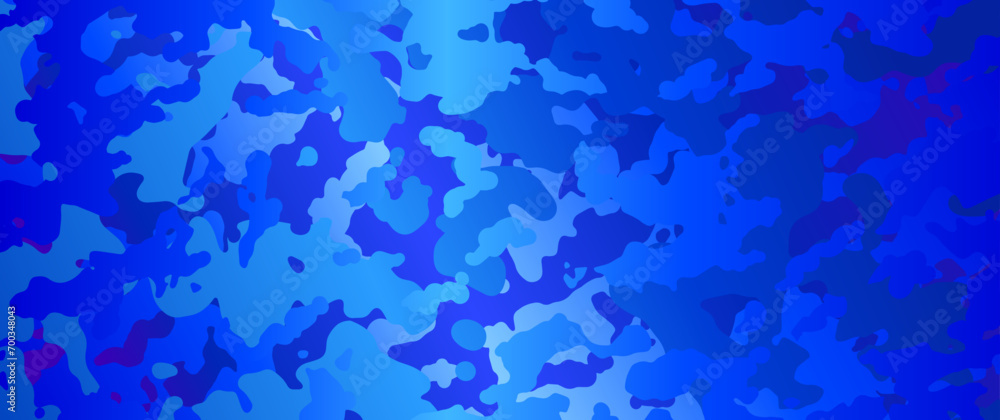 Blue camouflage vector texture for design. Blue military background for ...