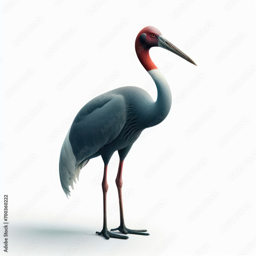 Sarus crane, grulla sarus, сарус журавль, isolated White background ...