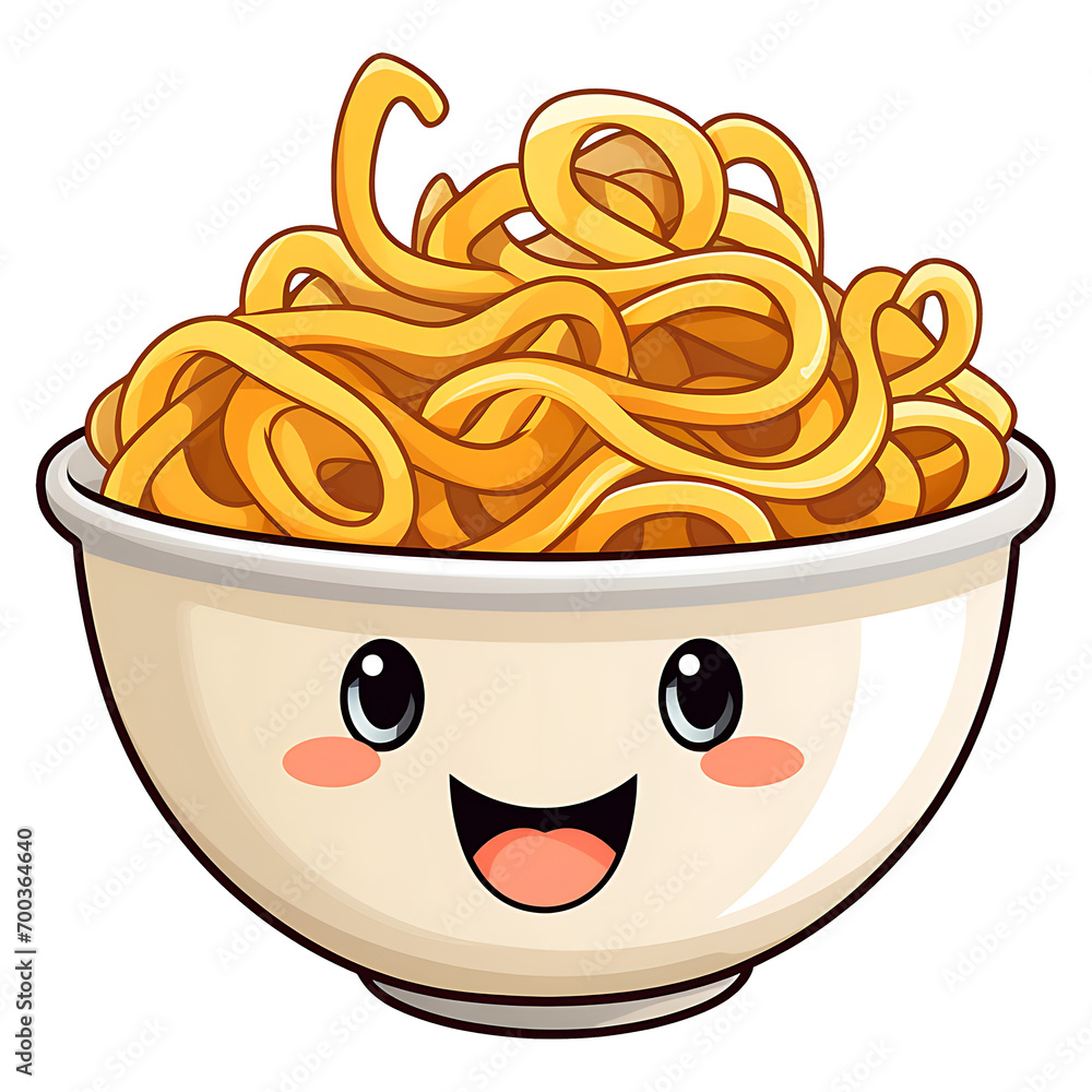 cute kawaii noodles clipart with transparent background for stickers ...