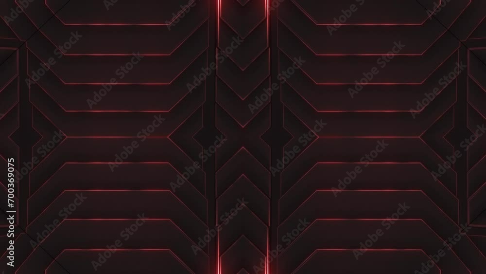 This stock motion graphic video of 4K Red Glossy Pattern with gentle overlapping curves on ...