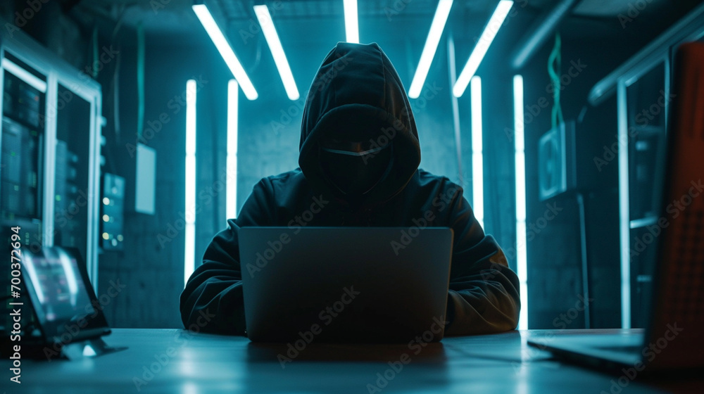Sever room background hacker stealing the data in cybersecurity theme ... Sever room background hacker stealing the data in cybersecurity theme ...