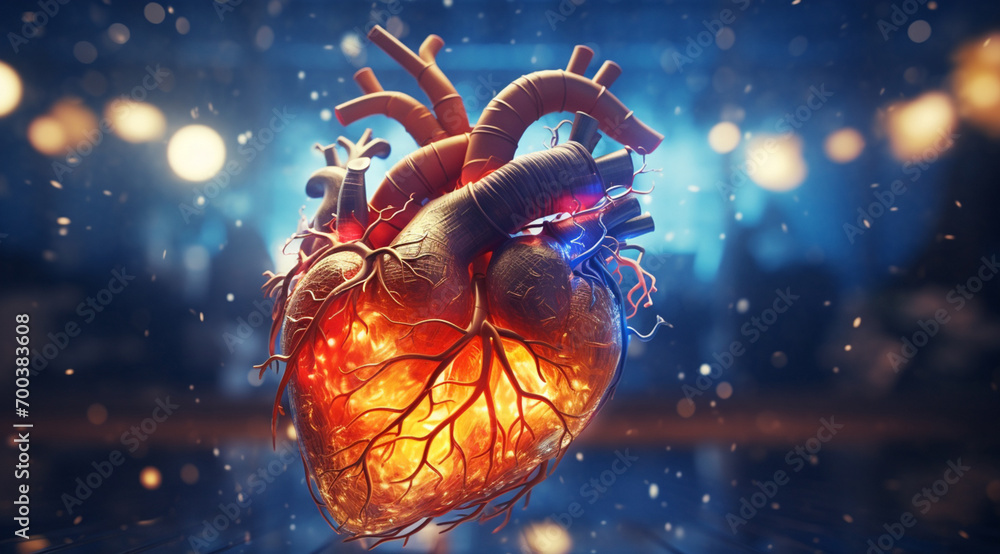 3d Graphic of Human anatomy heart model, a concise representation of ...