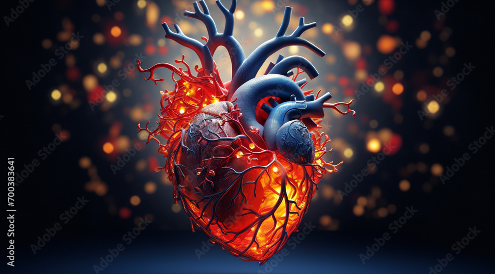 3d Graphic of Human anatomy heart model, a concise representation of ...