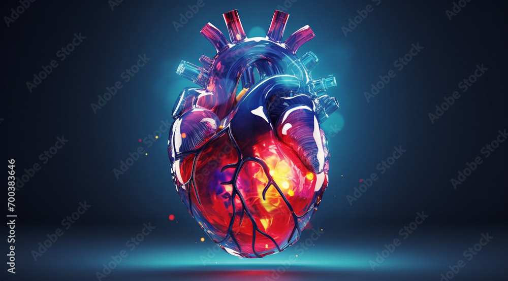 3d Graphic of Human anatomy heart model, a concise representation of ...