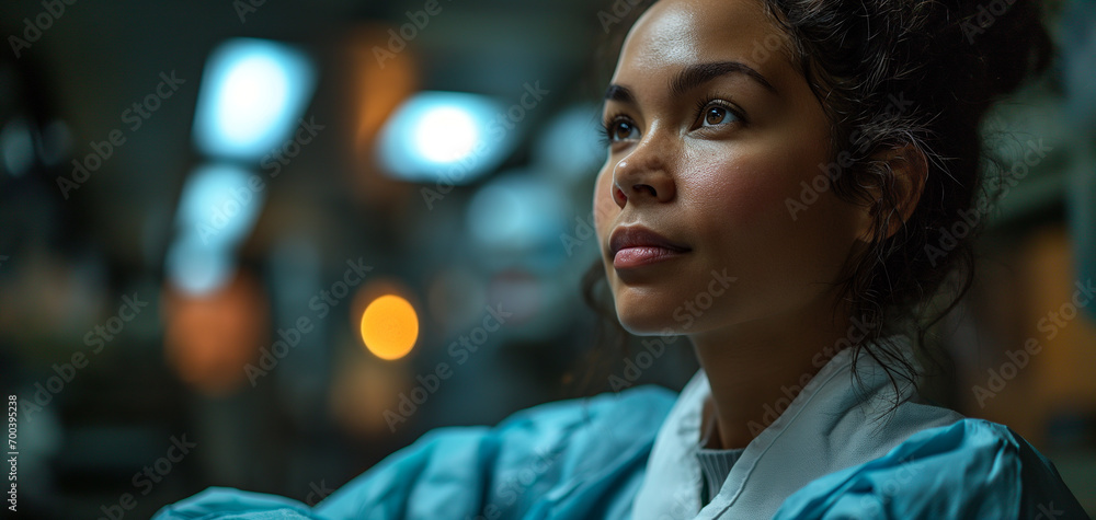 Featuring a welcoming nurse in a bright hospital setting, this photo ...