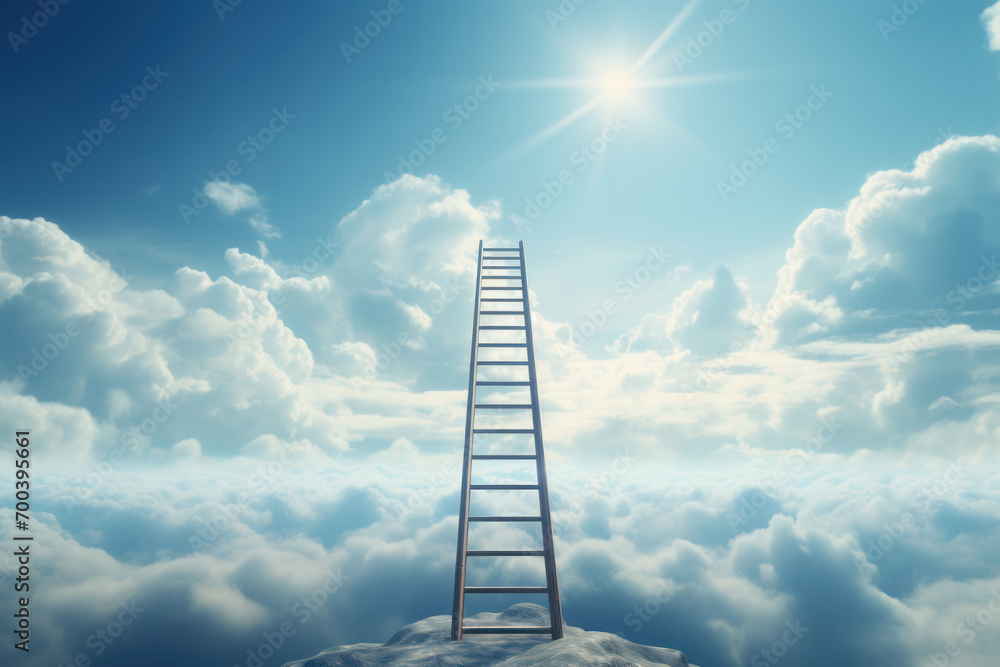 A visual metaphor of a ladder, representing the upward mobility and ...