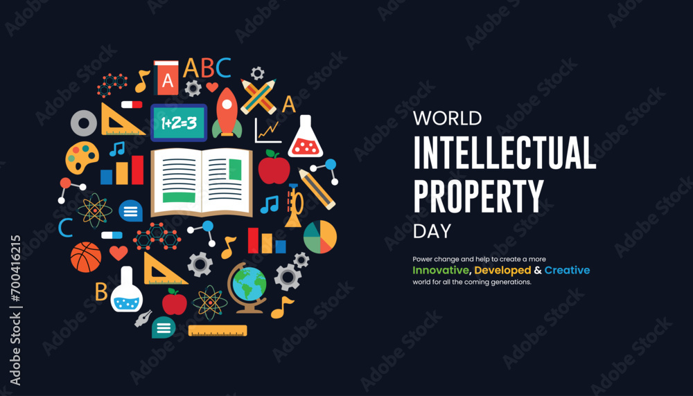 World Intellectual Property Day, World IP Day, banner, poster, social ...