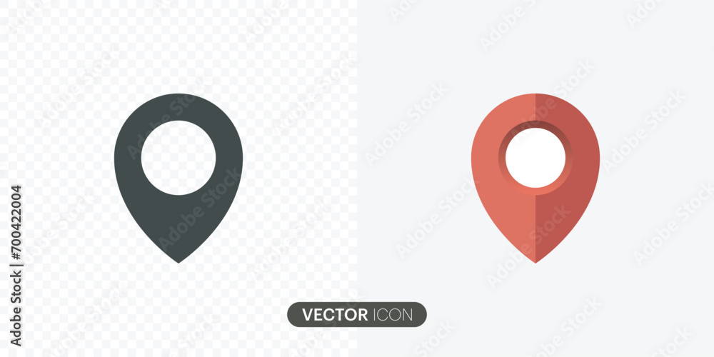 Map pointer icon.Location icon of simple forms of point. Navigation map ...