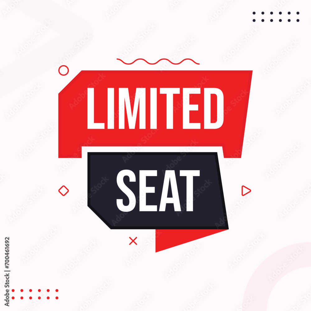 limited seat button label clipart flat design Stock Vector | Adobe Stock