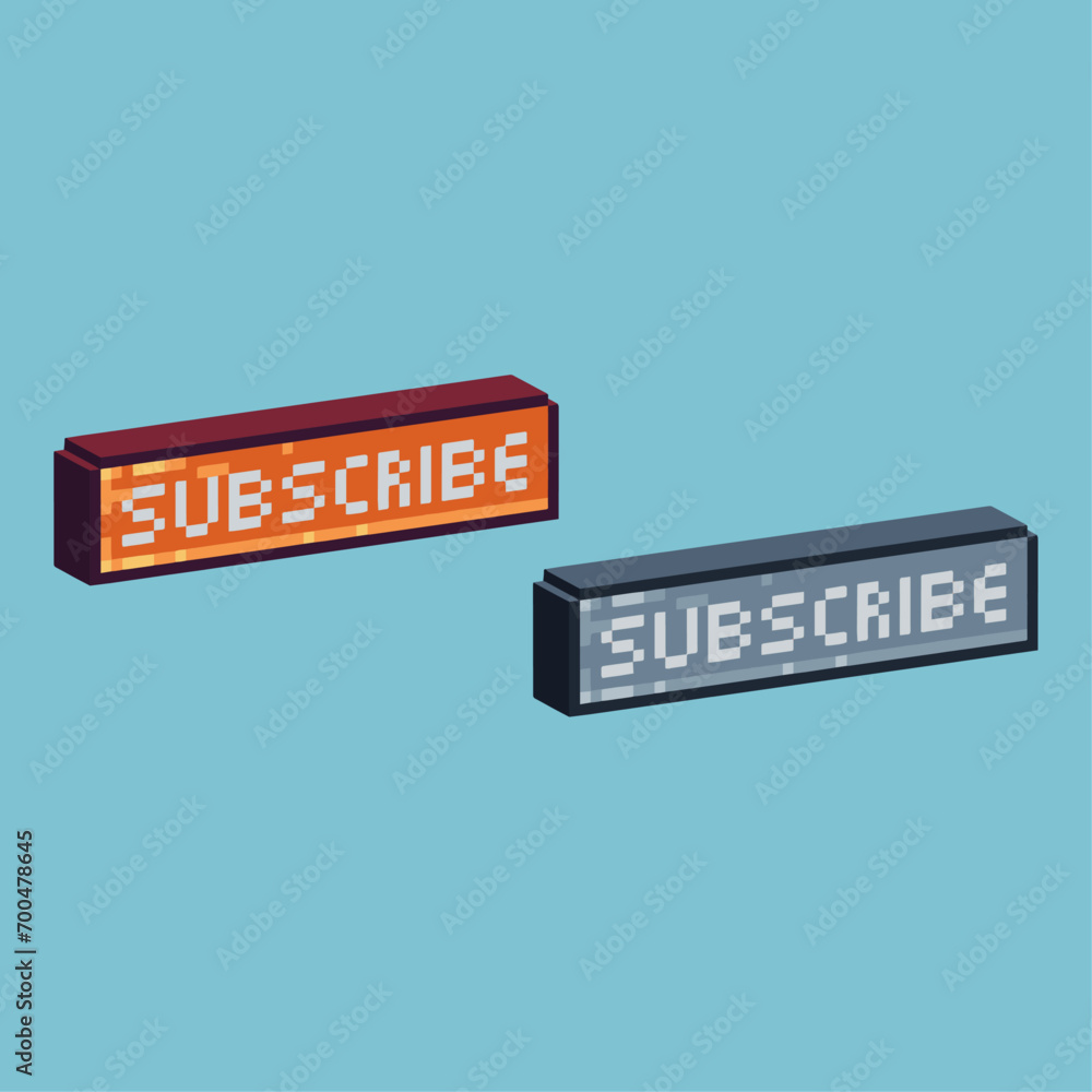 Isometric Pixel art 3d of subscribe icon for items asset. subscribe ...