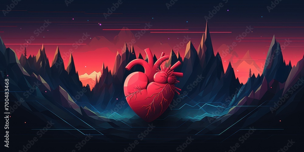 Human heart rate, a hollow muscular organ that pumps the blood through ...