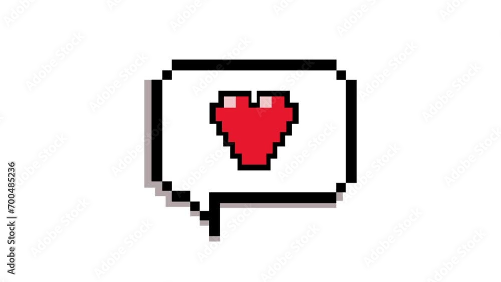 Pixel art love heart valentine colored icons. Pixel art 8-bit. Heart ...