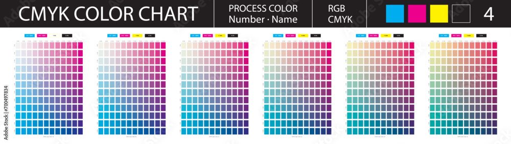 CMYK Process Color Chart 4 Stock Vector | Adobe Stock