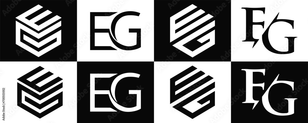 EG logo. E G design. White EG letter. EG, E G letter logo design ...