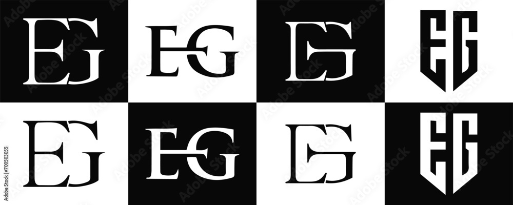 EG logo. E G design. White EG letter. EG, E G letter logo design ...
