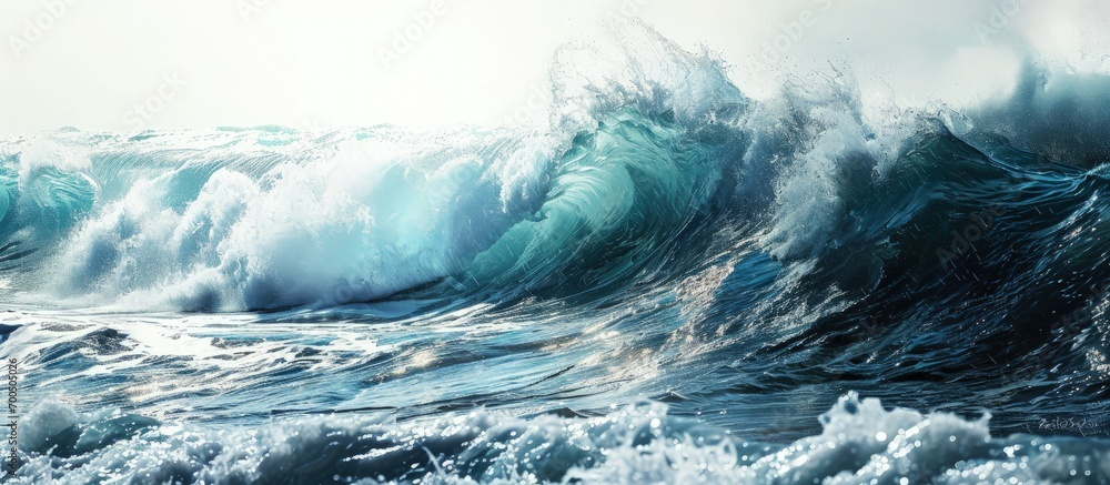 Angry ocean waves Dangerous powerful storm surge wave. Creative Banner ...