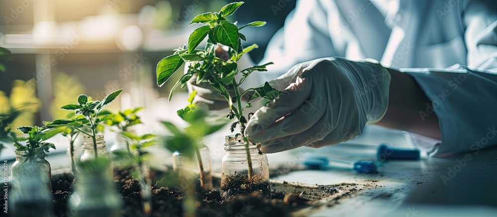 Academic laboratory exploring new methods of plant breeding. Creative ...