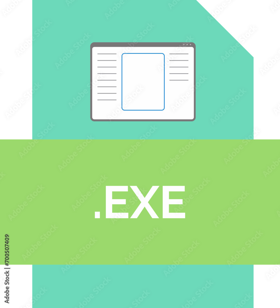 Vetor de EXE File extension Icon Fill Crisp corners with symbol do ...