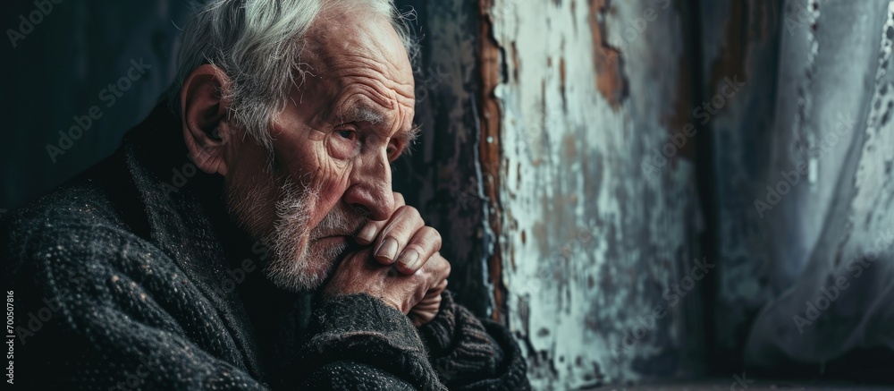 I miss you Desperate elderly male widower mourning trying to be strong ...