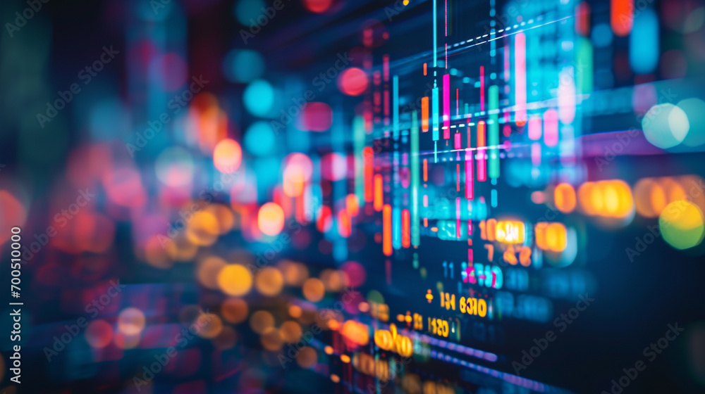 The abstract of a stock market investment trading chart background is a ...