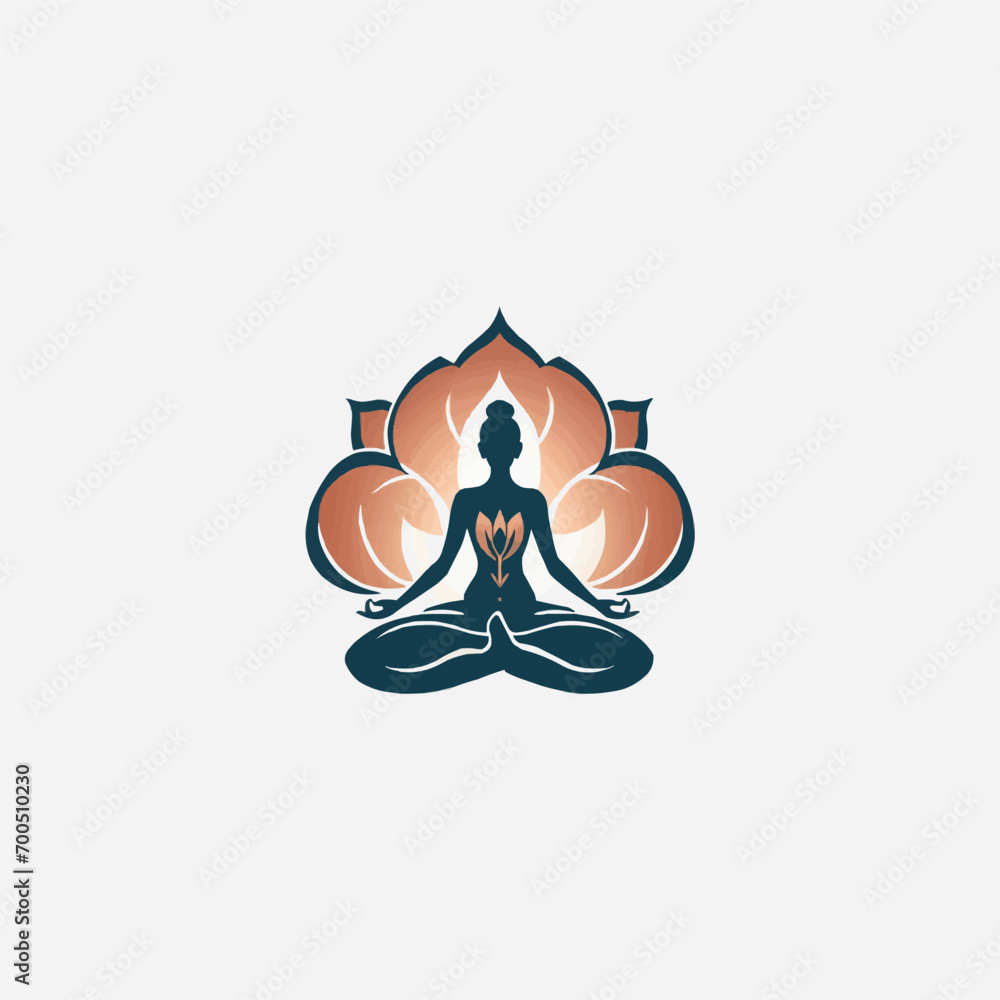a woman is sitting in a lotus position, padmasana, lotus pose ...