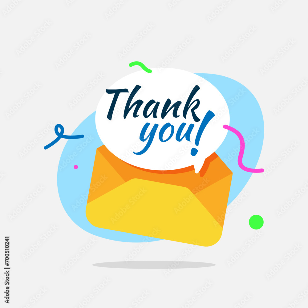 send a greeting or thank you message concept illustration flat design ...