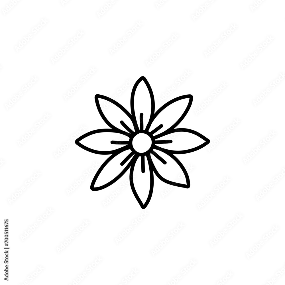 hand drawn flower icon Stock Vector | Adobe Stock