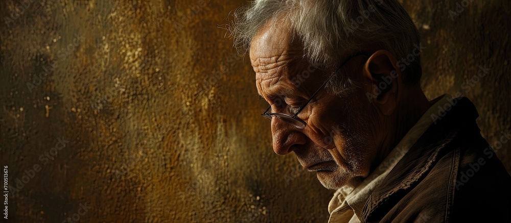 I miss you Desperate elderly male widower mourning trying to be strong ...