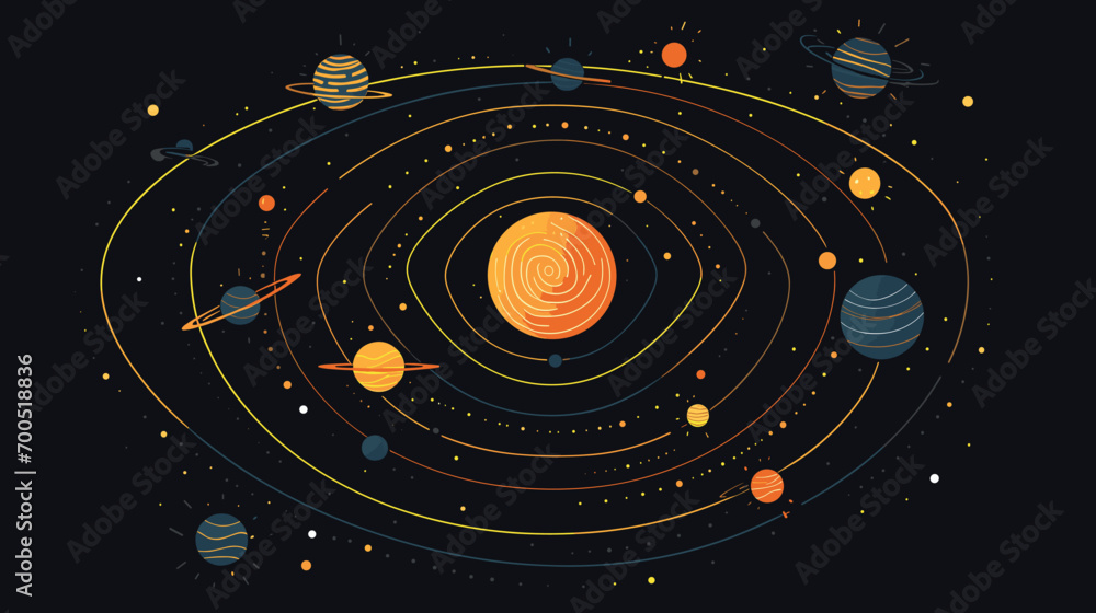 cosmic dance of celestial bodies with a vector art piece featuring the ...