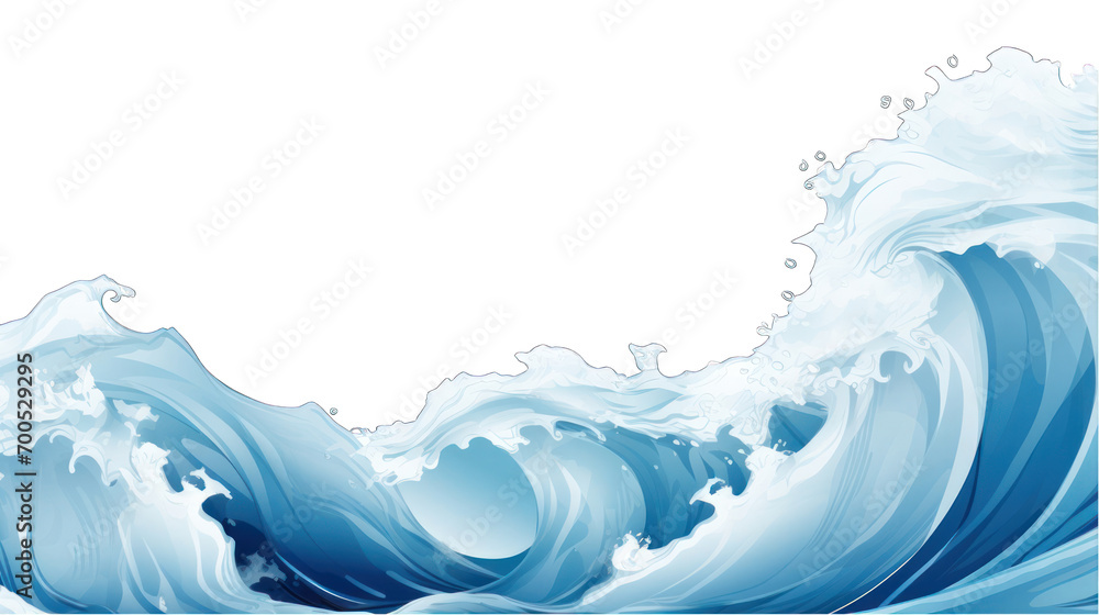 Foto de Ocean Wave Border Design Isolated on Transparent or White ...