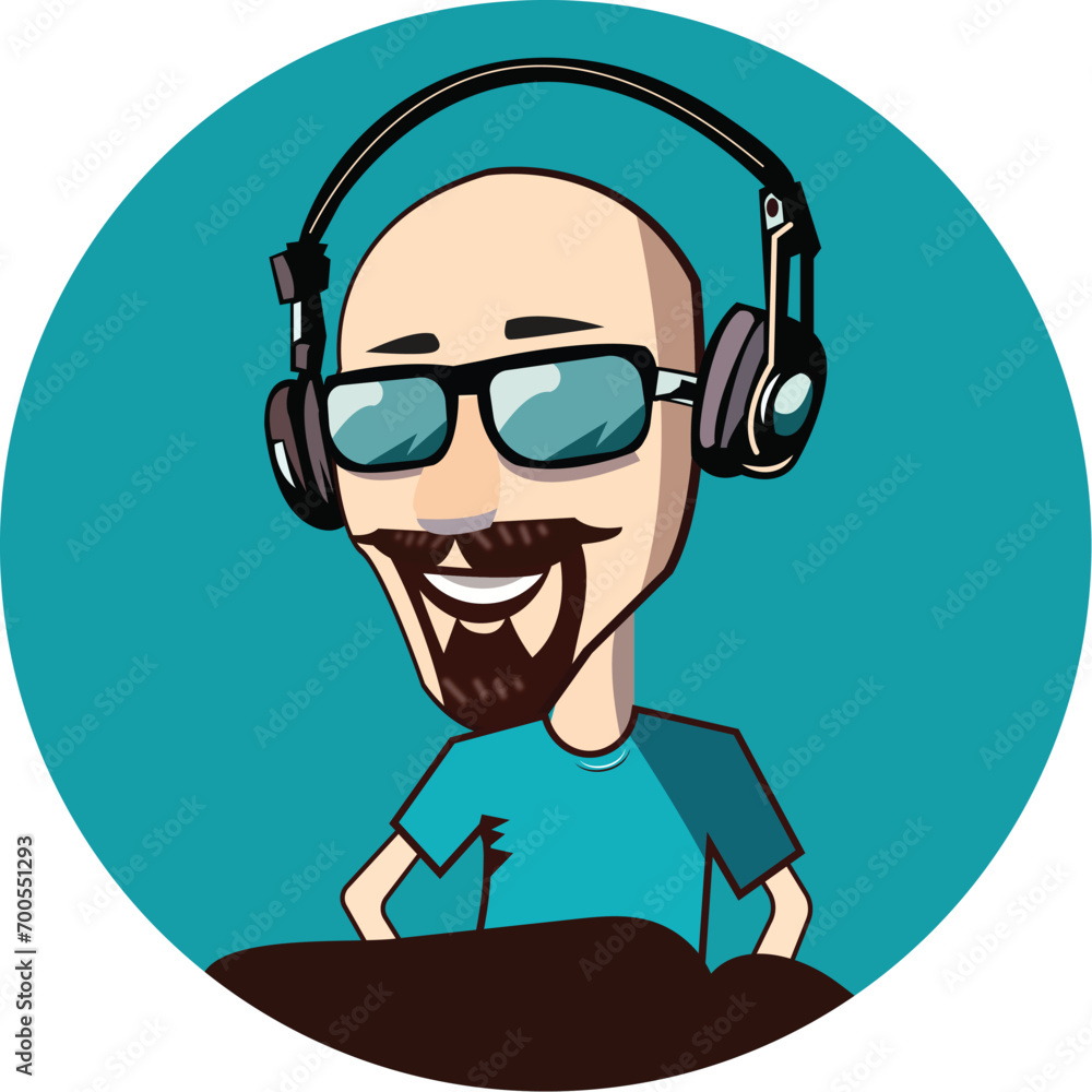 DJ logo, DJ Design element for logo, poster, card, banner, emblem, and ...